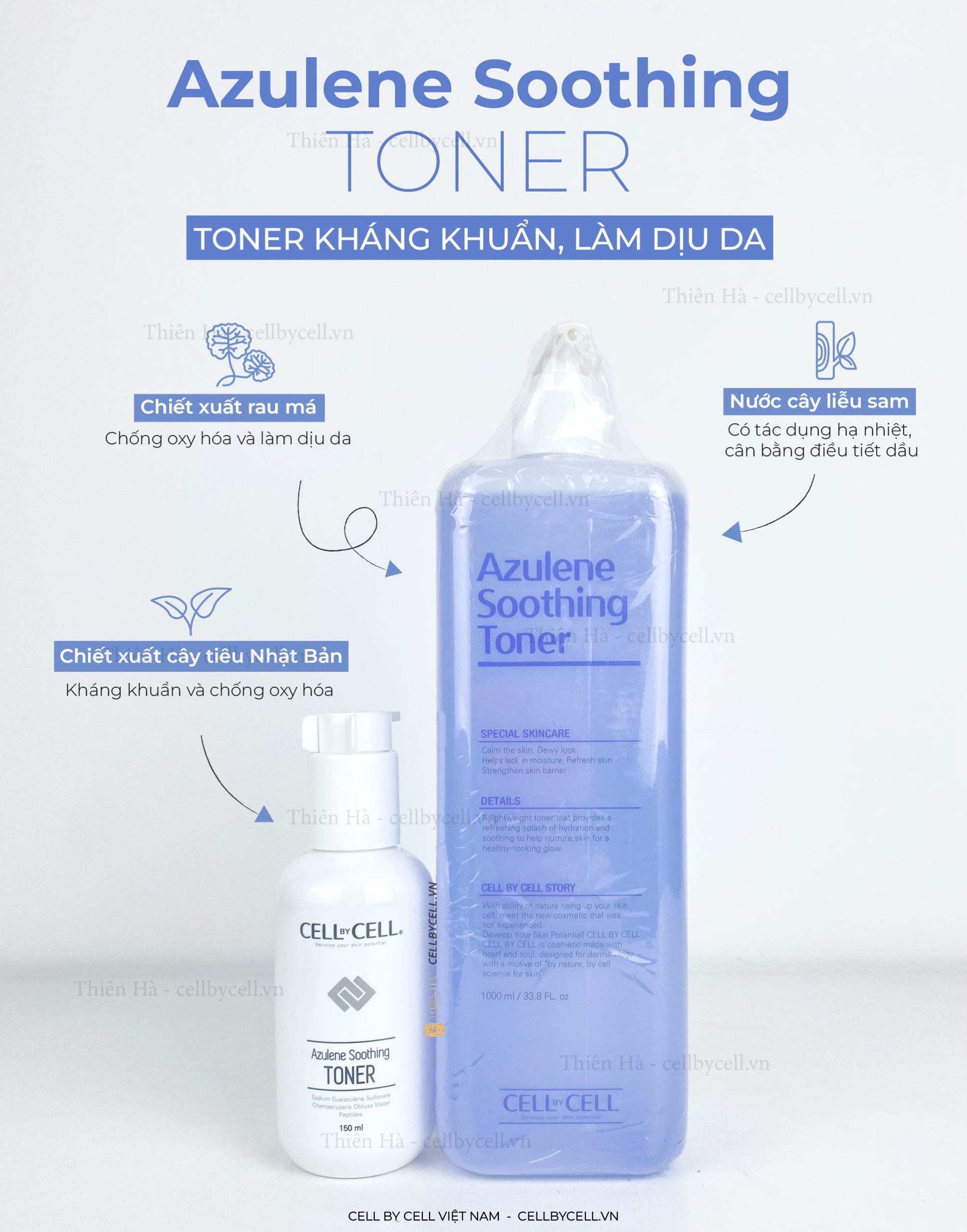 Toner dịu da, kháng viêm - Azulen Soothing Toner Cell by Cell